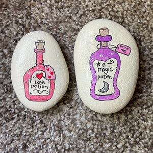 Love Potion and Magic Potion Painted Rocks - Set of 2 ! SEALED - Etsy
