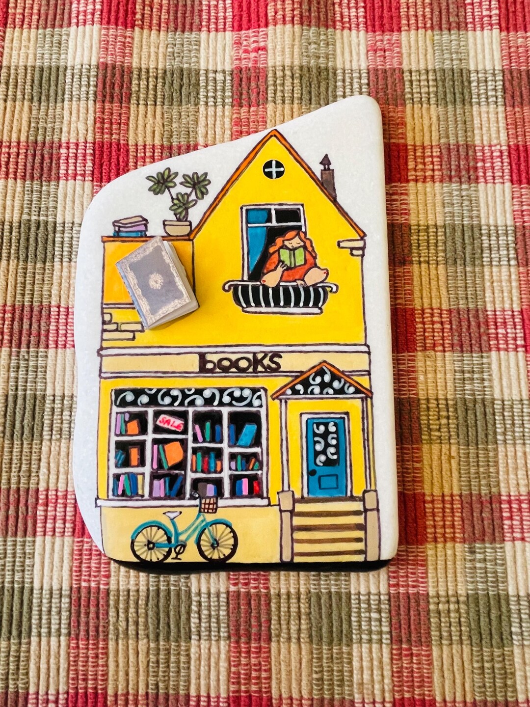 Whimsical Storefront Bookstore Painted Rock SEALED 3D Book - Etsy