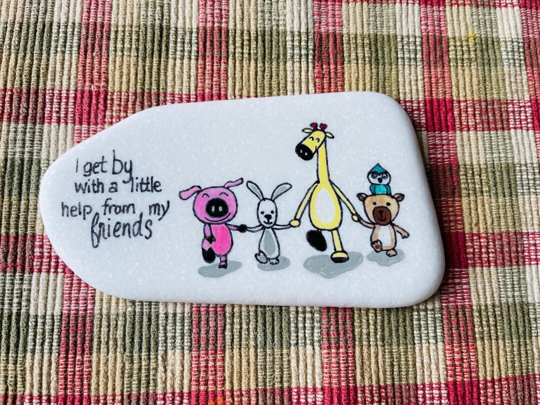 With a Little Help From My Friends Painted Rock SEALED on Santorini ...