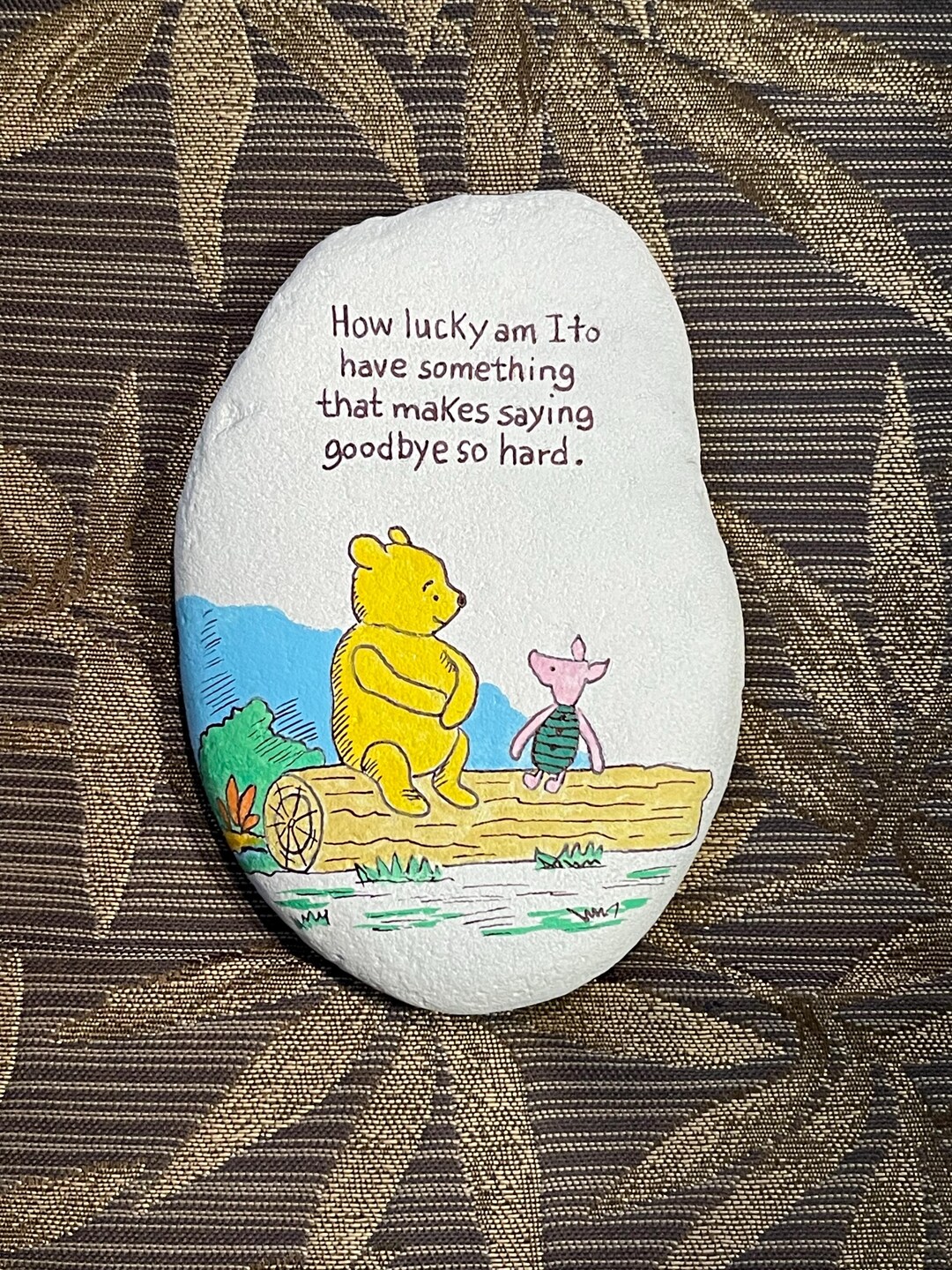 Pooh and Piglet Painted Rock - How Lucky Am I SEALED - Etsy