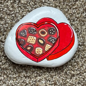 Box of Chocolates Painted Rock Valentines Day Painted Rocks SEALED - Etsy