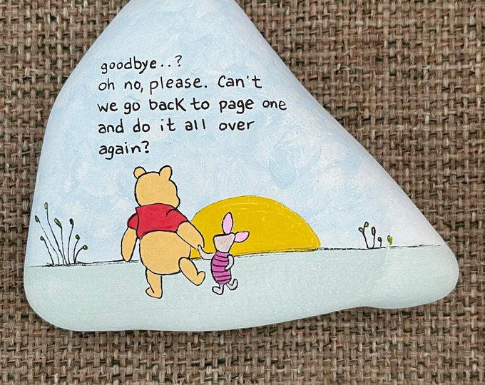 Pooh and Piglet Painted Rock - Goodbye SEALED Painted Rocks - Etsy