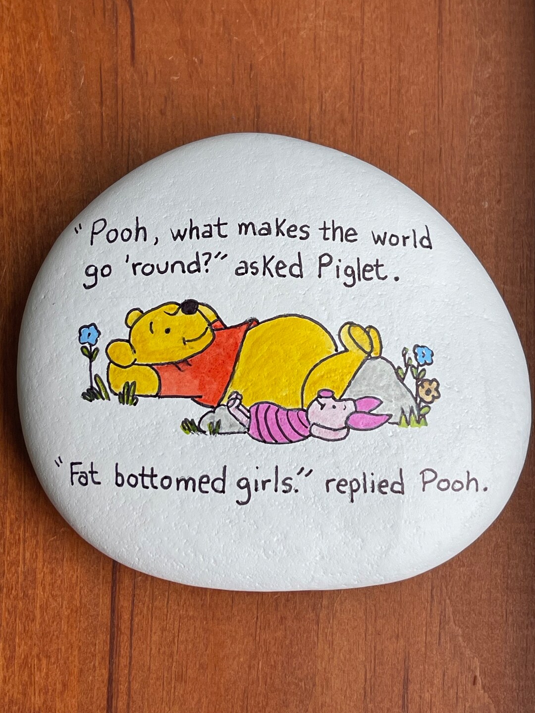 Pooh and Piglet Painted Rock Meets Queen Song SEALED Painted - Etsy