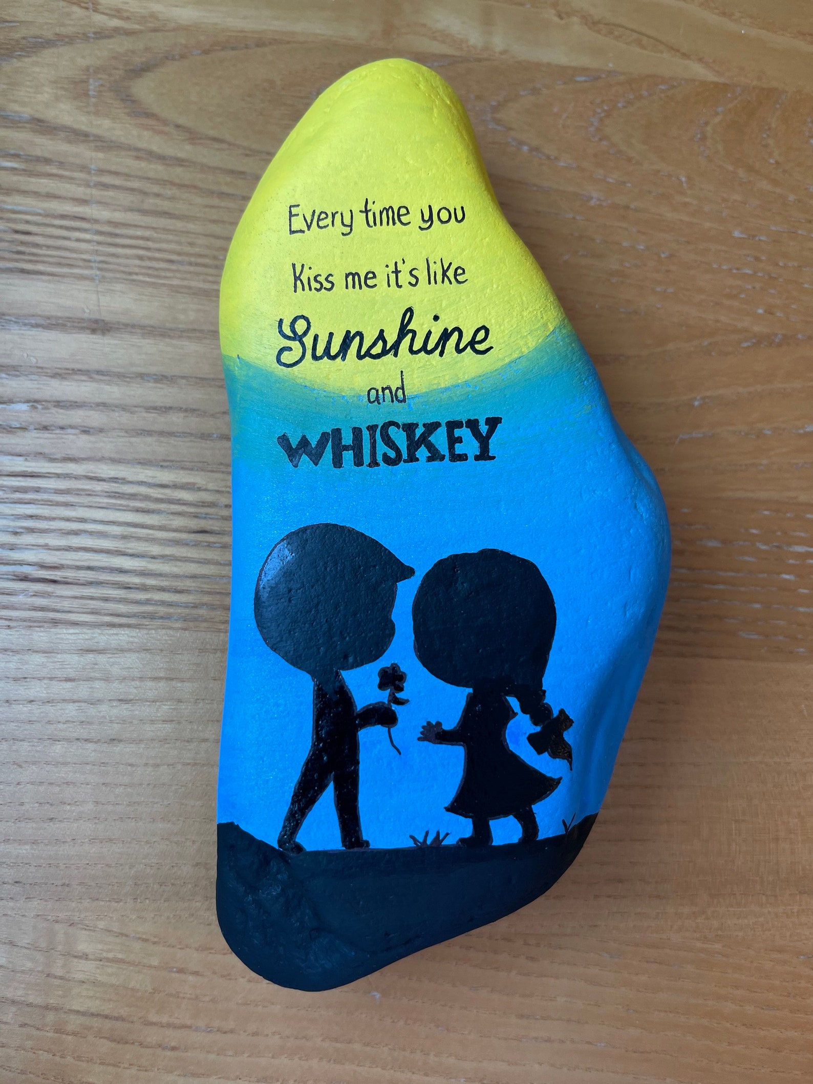 Sunshine & Whiskey Painted Rock Painted Rocks - Etsy