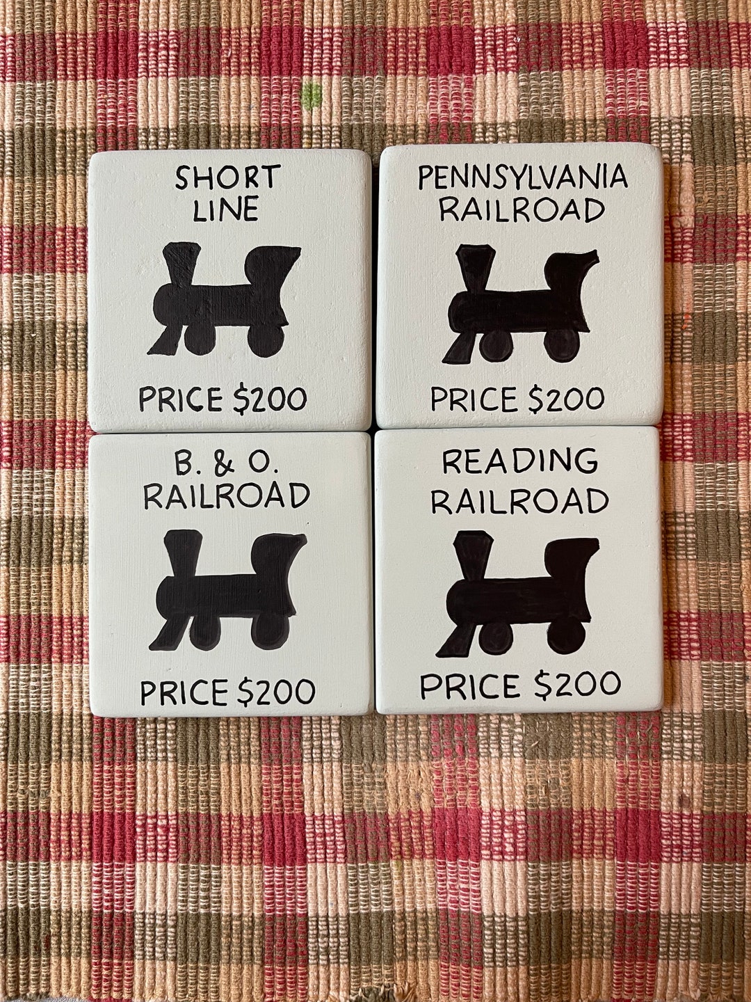 Monopoly Painted Rocks - Railroad Squares SEALED 14 Dollars Each ! - Etsy