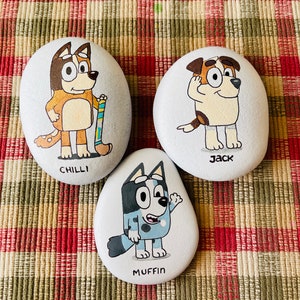 Bluey Characters Painted Rocks Heeler Family 12.50 Each SEALED - Etsy