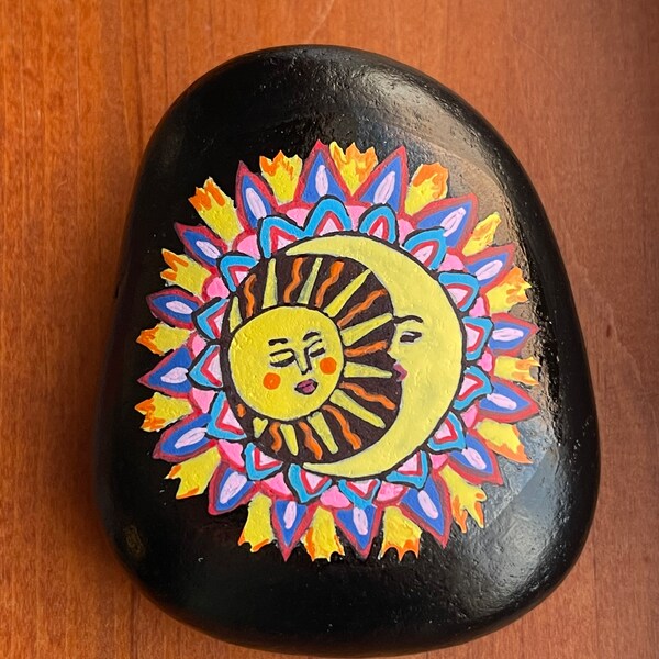 Moon Painted Rock - Etsy