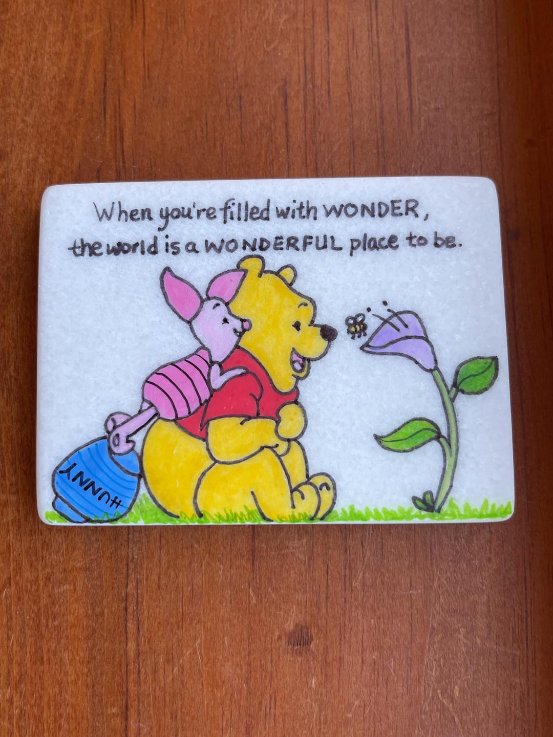 Pooh and Piglet Painted Rock - Filled With Wonder SEALED - Etsy