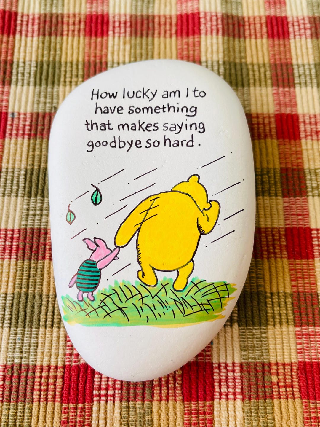 Pooh and Piglet Painted Rock SEALED How Lucky Am I - Etsy