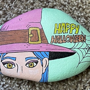 Happy Halloween Witch Painted Rock SEALED Pop Art Rock - Etsy