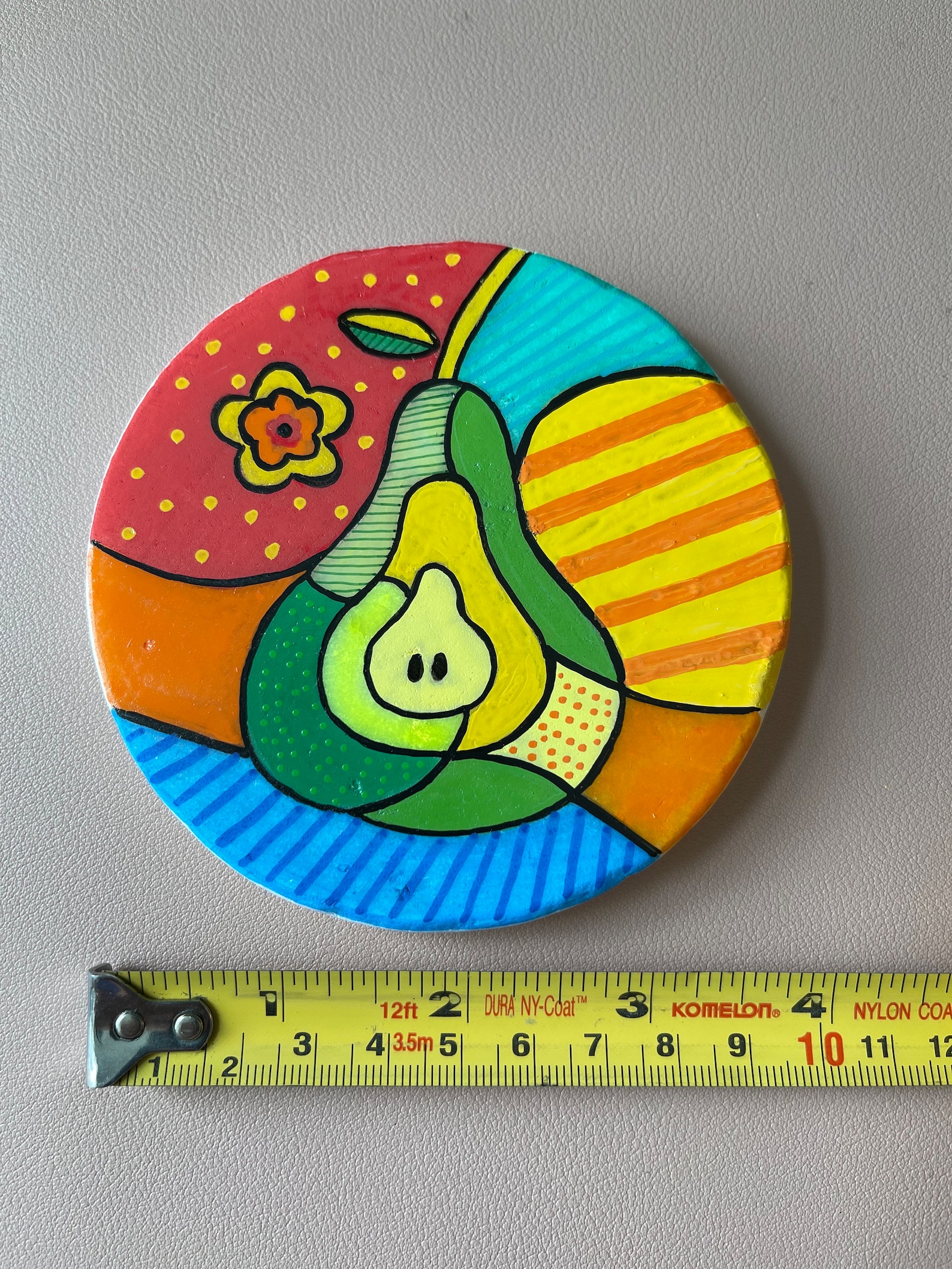 Pear Painted Rock SEALED Round Santorini Rock - Etsy