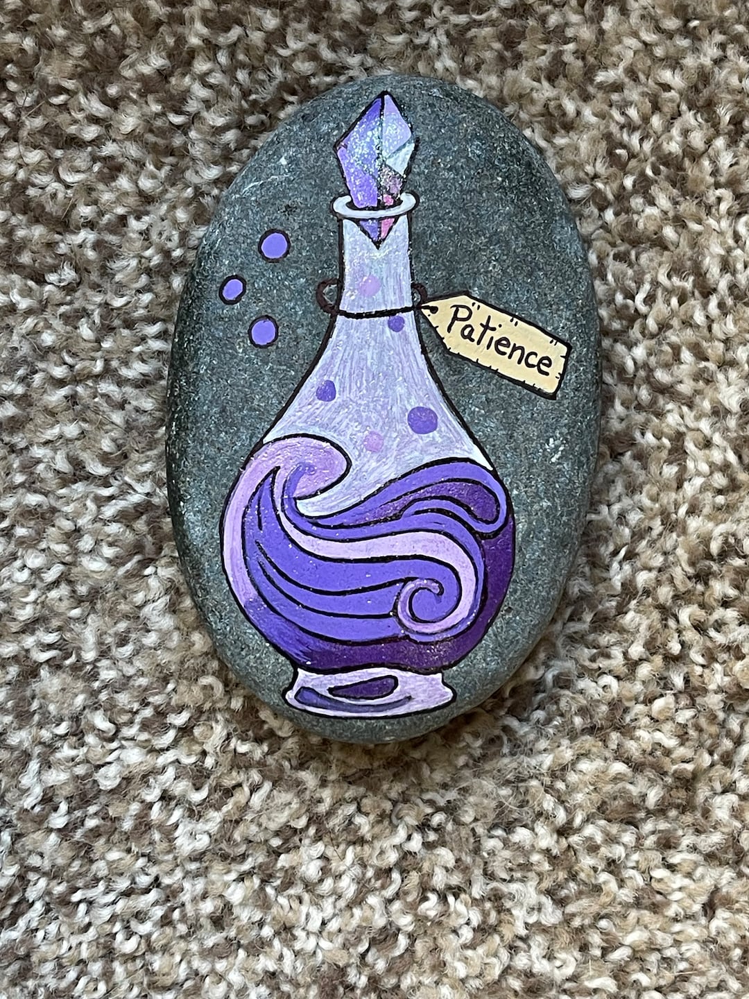 Bottle of Patience Painted Rock SEALED - Etsy