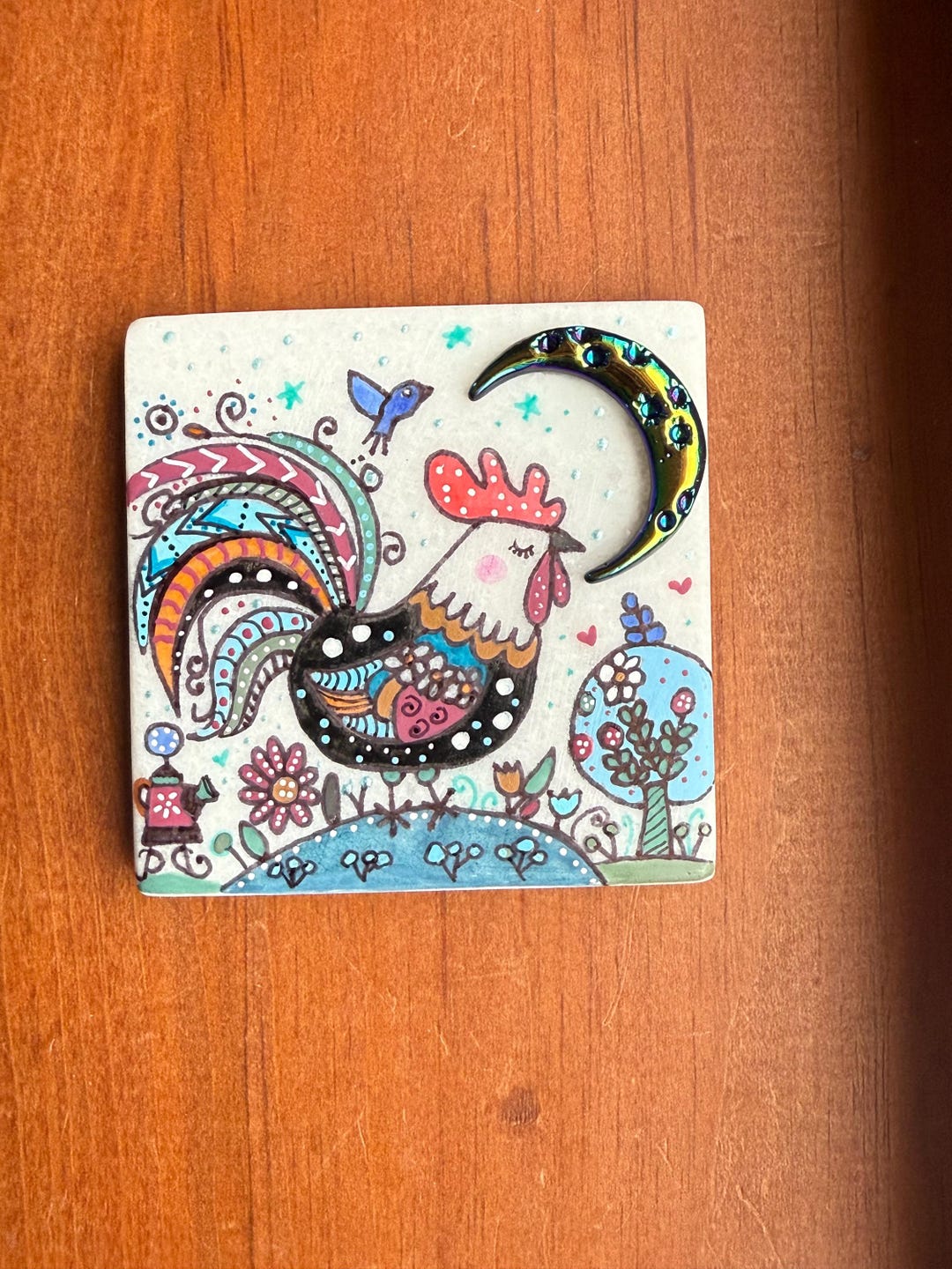 Calico Rooster Painted Rock SEALED Painted Rocks - Etsy