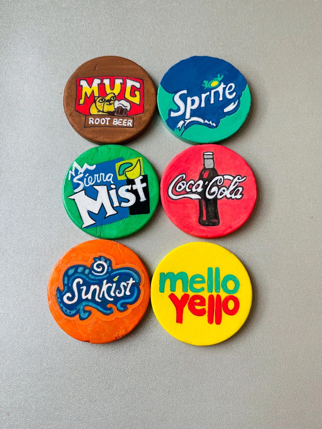 Soda Bottle Caps Painted Rocks SEALED Only 4.00 Dollars Each! - Etsy