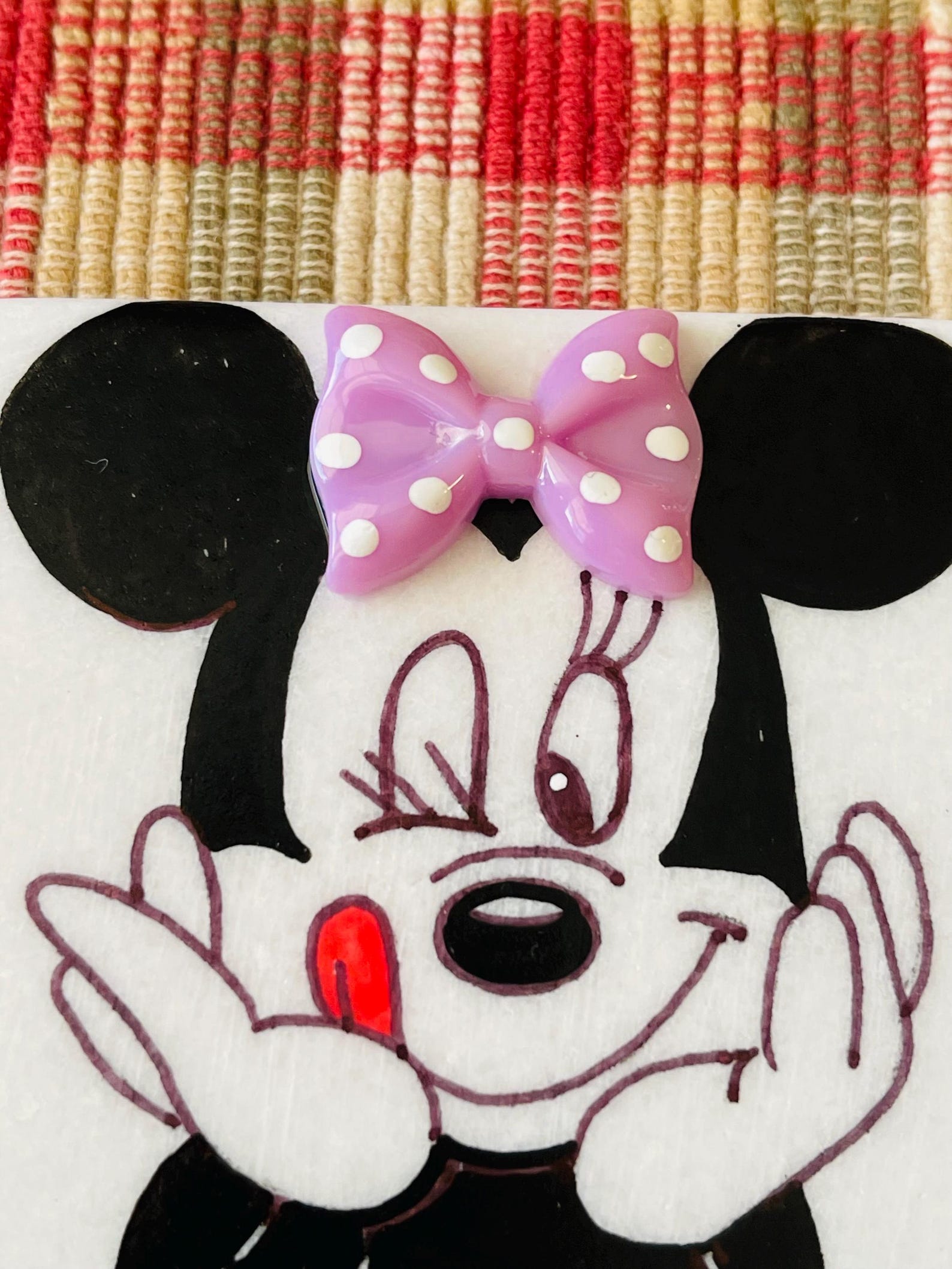 Minnie Mouse Painted Rock SEALED 3D Bow - Etsy