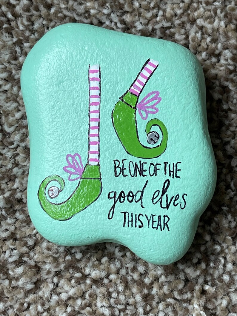 Good Elves This Year Painted Rock SEALED - Etsy
