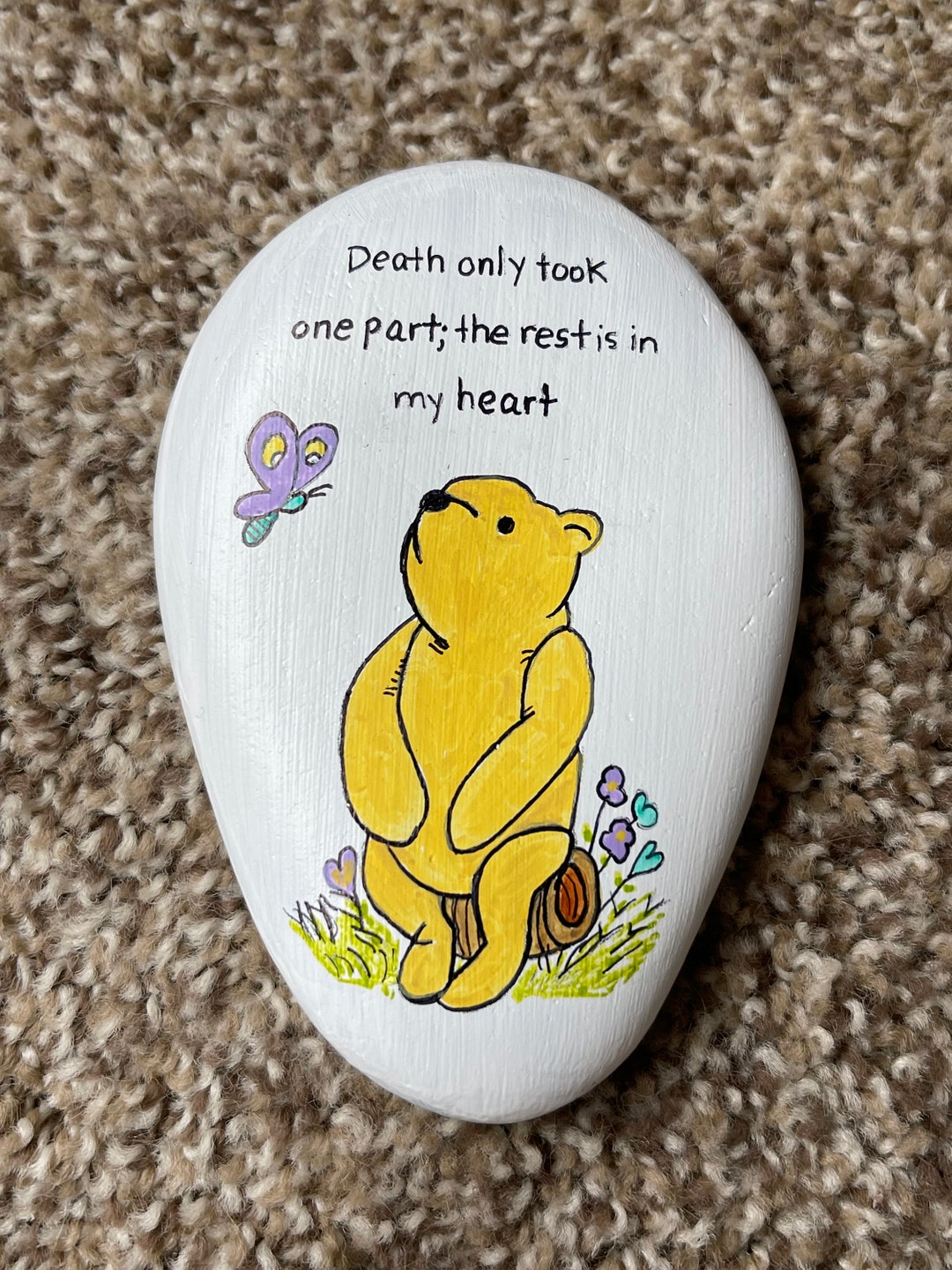 Pooh Painted Rock the Rest is in My Heart SEALED - Etsy
