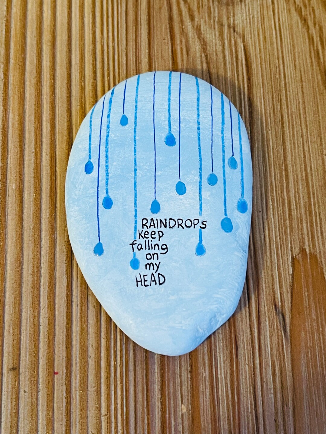 Raindrops Keep Falling on My Head Painted Rock SEALED - Etsy