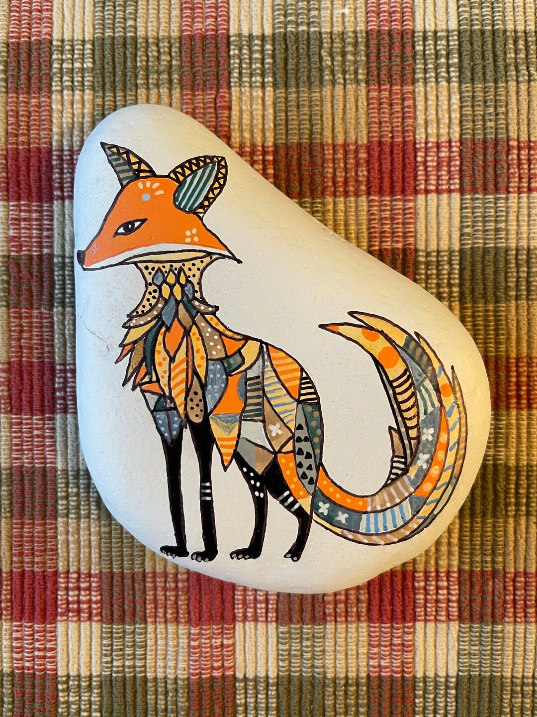 Fanciful Fox Painted Rock SEALED Painted Rocks - Etsy