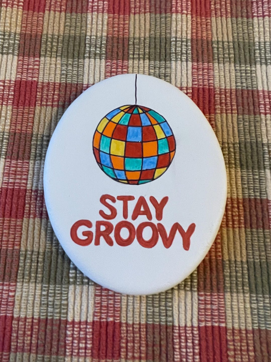 Stay Groovy Painted Rock SEALED Santorini Rock - Etsy