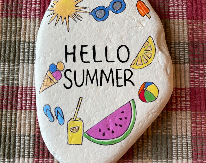 Hello Summer Painted Rock – SEALED – Painted Rocks - Etsy