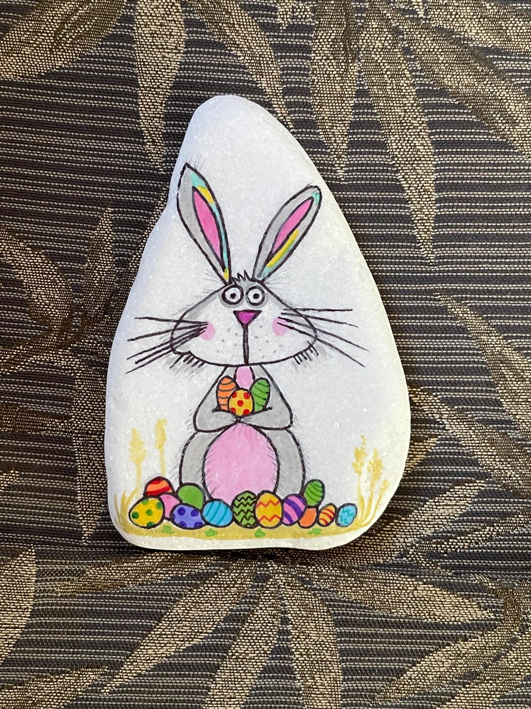 Funny Bunny Painted Rock SEALED Easter Painted Rocks - Etsy