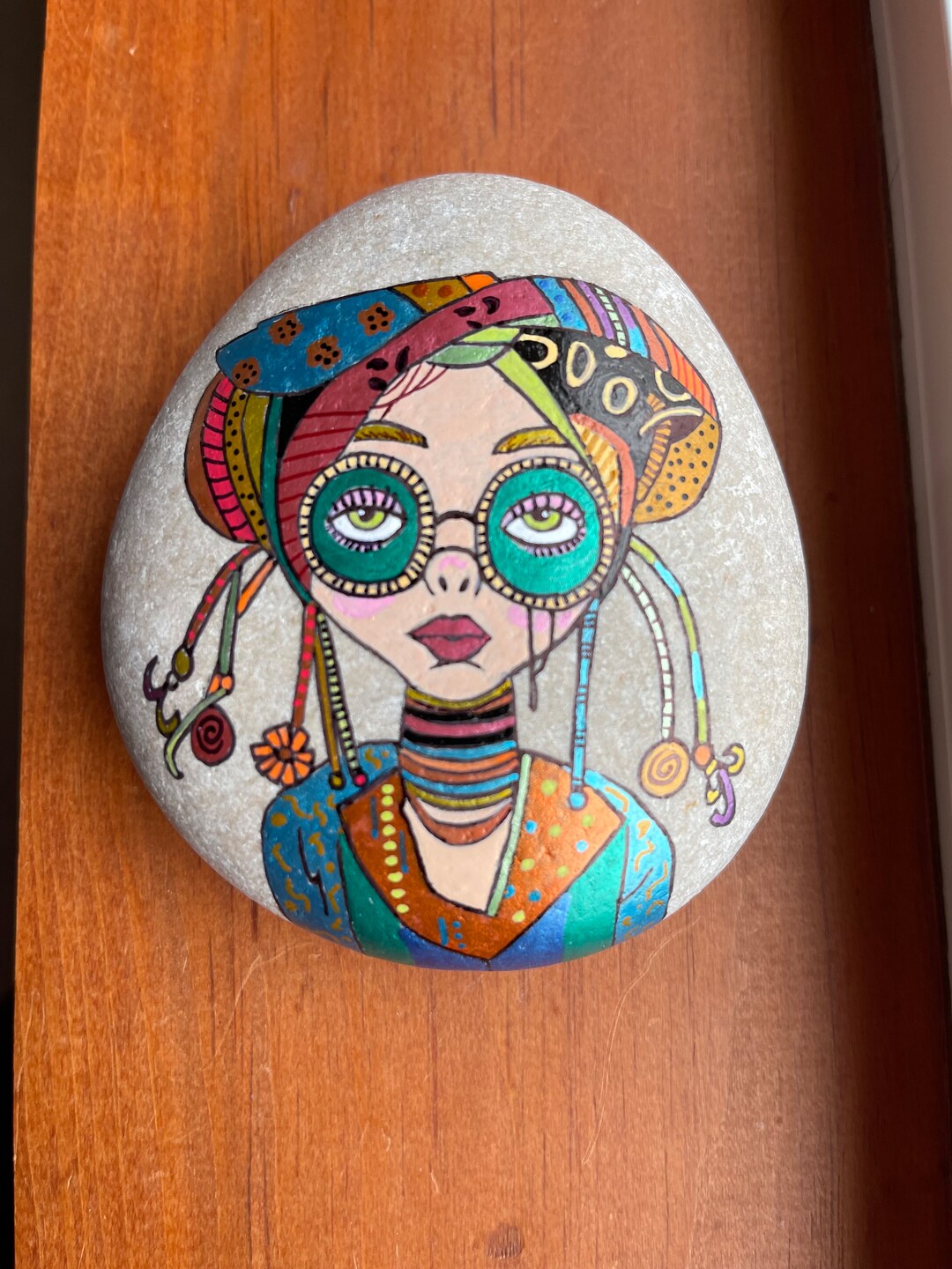 Hippie Chic Painted Rock SEALED Painted Rocks - Etsy