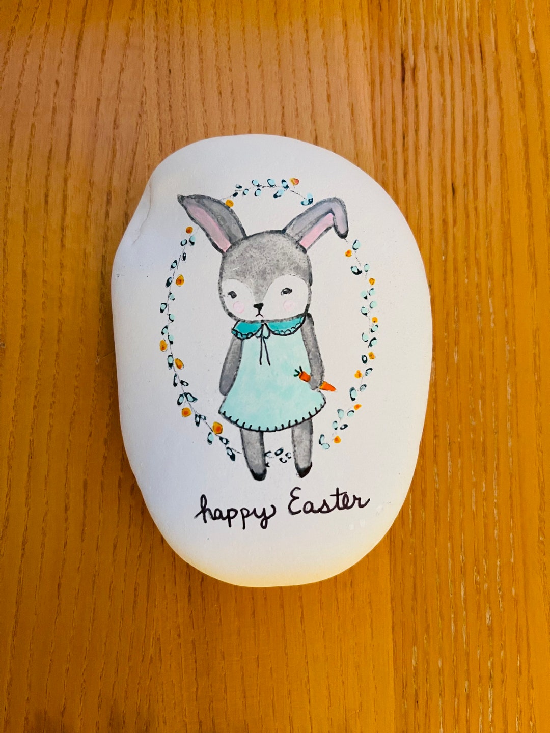 Happy Easter Painted Rock - Precious Bunny - Painted Rocks - Etsy
