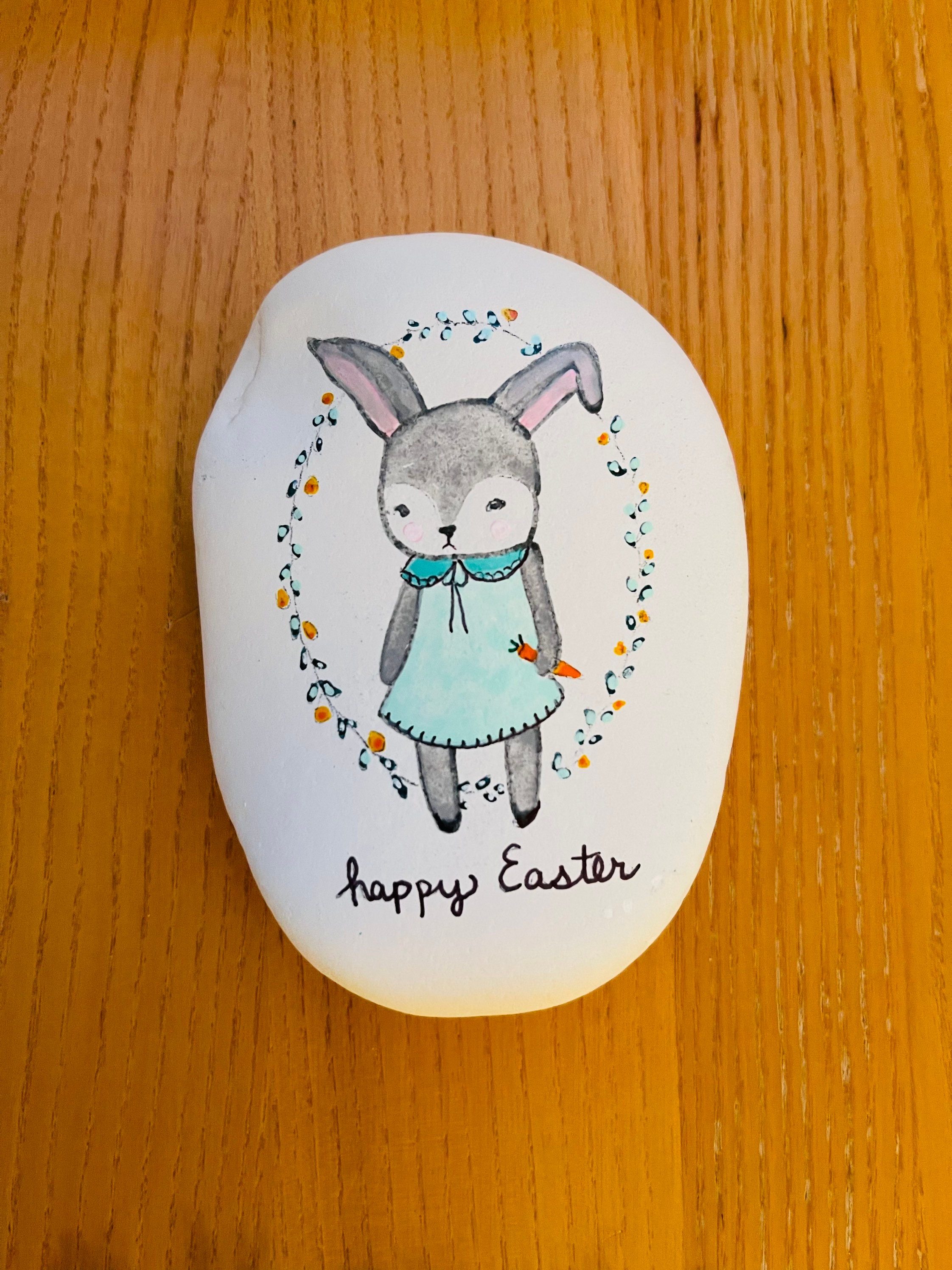Happy Easter Painted Rock Precious Bunny Painted Rocks - Etsy