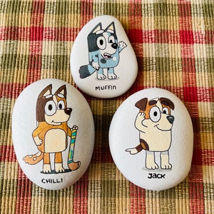 Bluey Characters Painted Rocks Heeler Family 12.50 Each SEALED - Etsy
