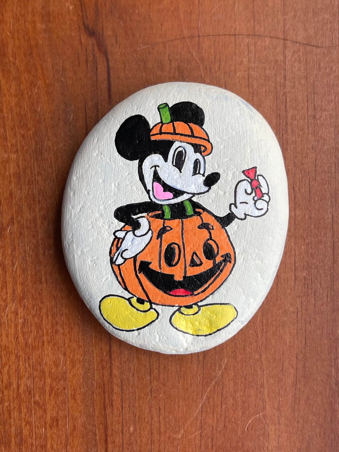 Halloween Painted Rock Mickey Mouse Painted Rock SEALED - Etsy