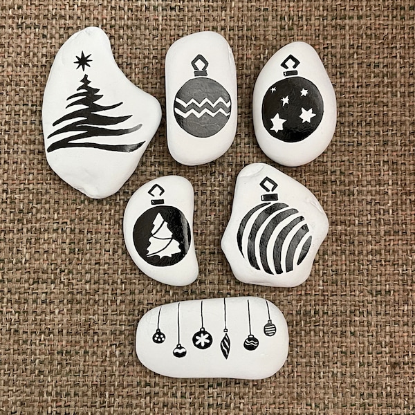 Christmas Painted Rocks - Etsy