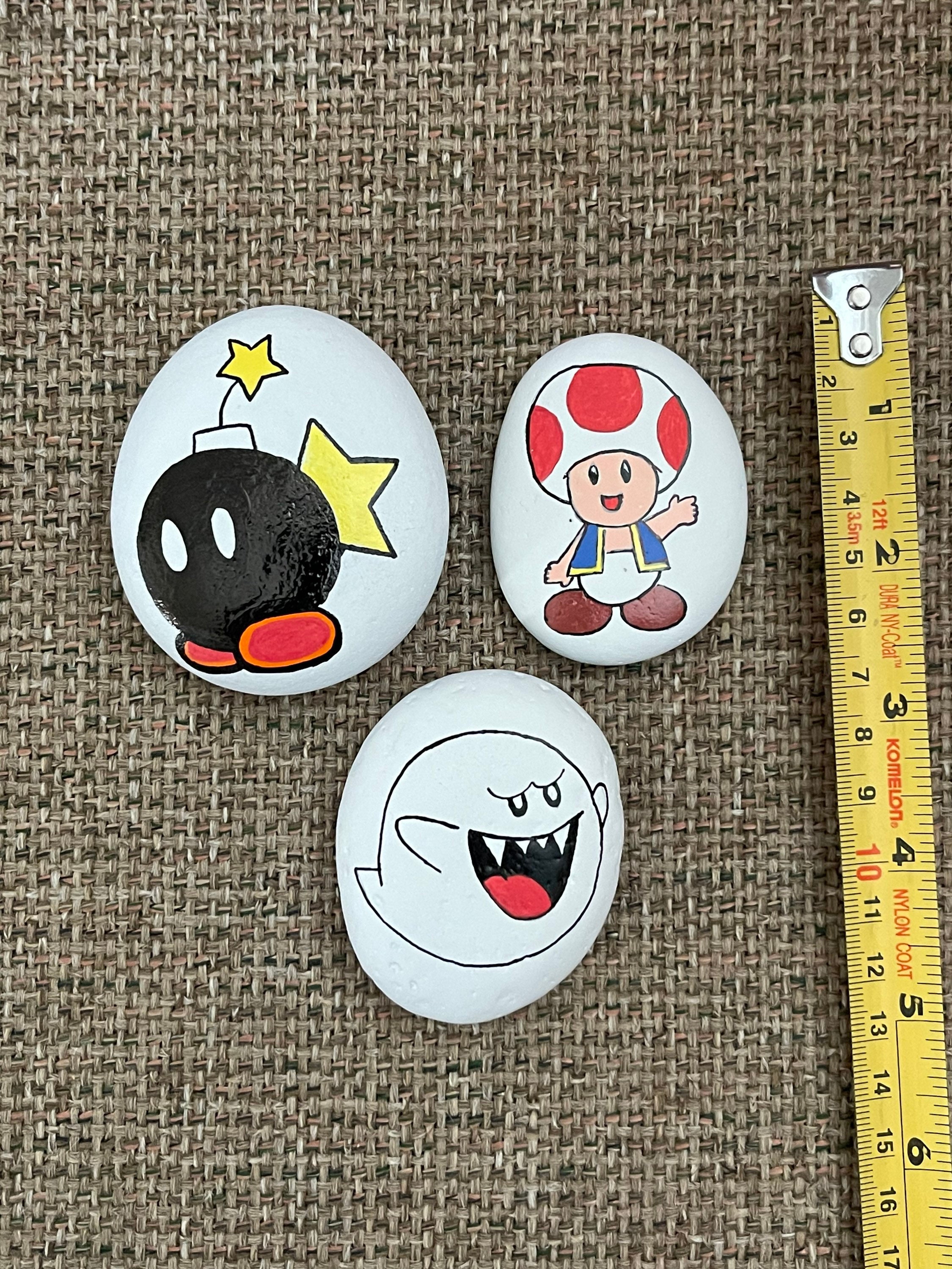 Super Mario Bros. Characters Painted Rocks Set of 3 SEALED - Etsy