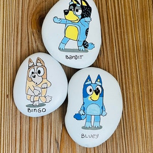Bluey Characters Painted Rocks Heeler Family Rocks - SEALED 10 Dollars ...