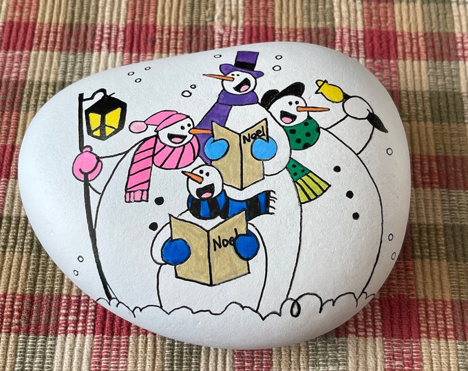 Jumbo Snowmen Painted Rock - Christmas Caroling SEALED - Etsy