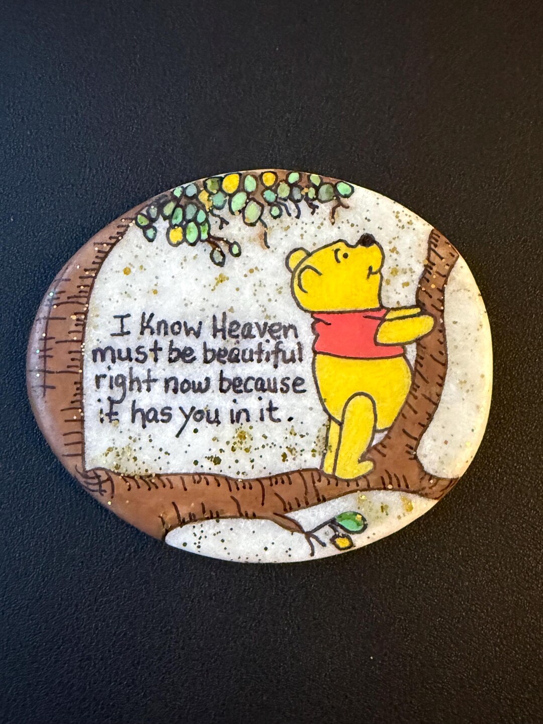 Pooh Painted Rock SEALED Heaven Must Be Beautiful - Etsy