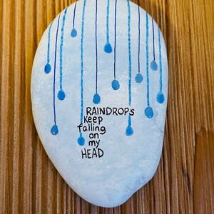 Raindrops Keep Falling on My Head Painted Rock SEALED - Etsy