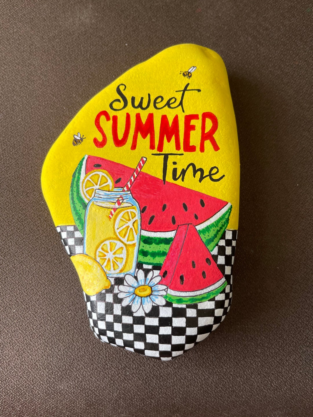 Sweet Summer Time Painted Rock SEALED Painted Rocks - Etsy