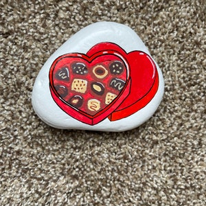Box of Chocolates Painted Rock Valentines Day Painted Rocks SEALED - Etsy