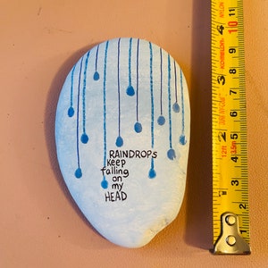 Raindrops Keep Falling on My Head Painted Rock SEALED - Etsy