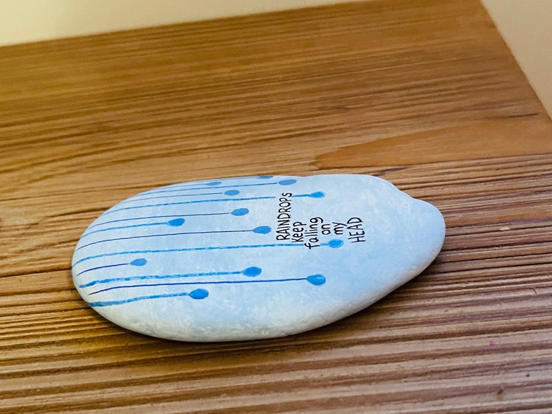 Raindrops Keep Falling on My Head Painted Rock SEALED - Etsy