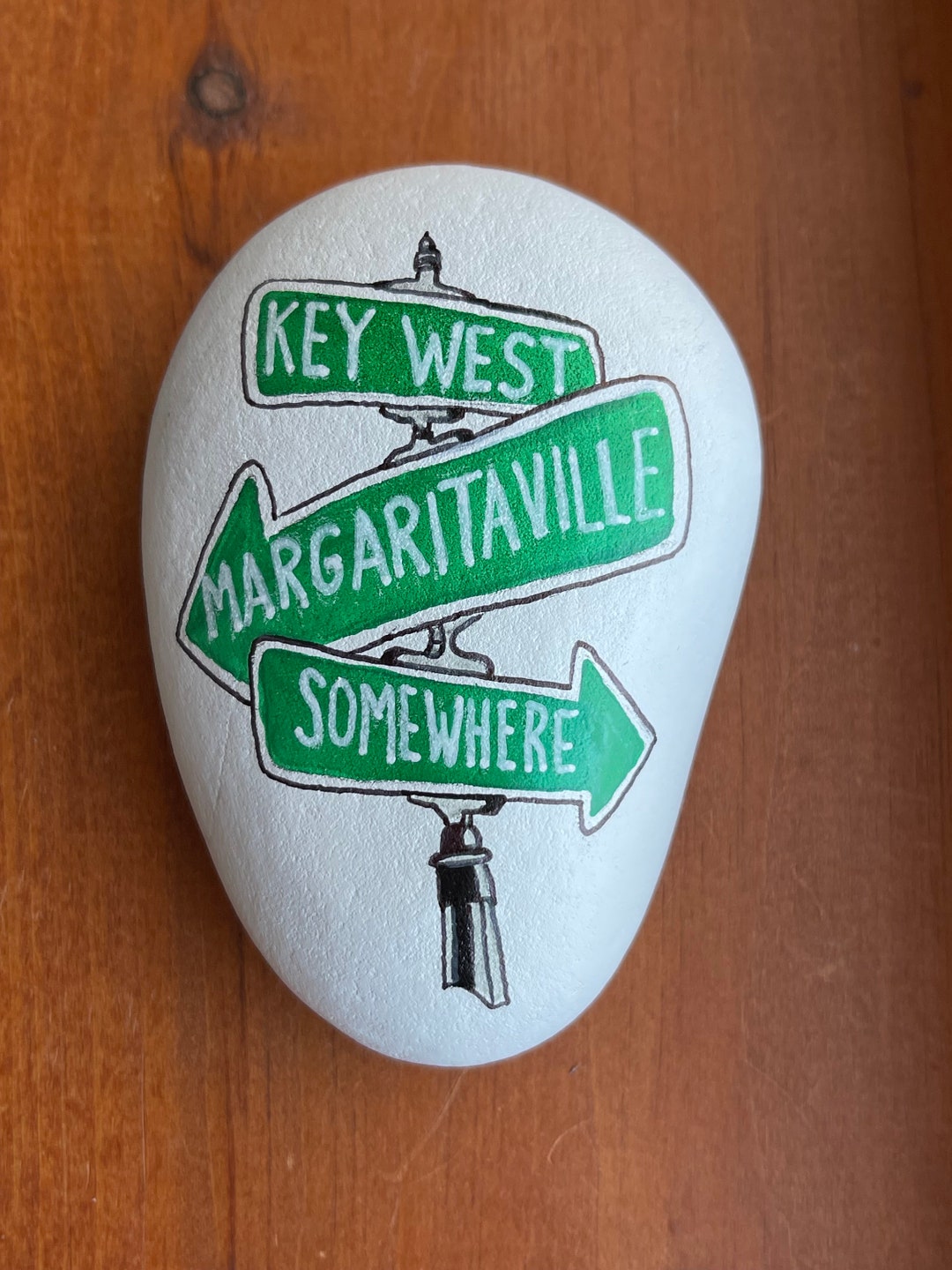 Key West Directional Sign Painted Rock SEALED - Etsy
