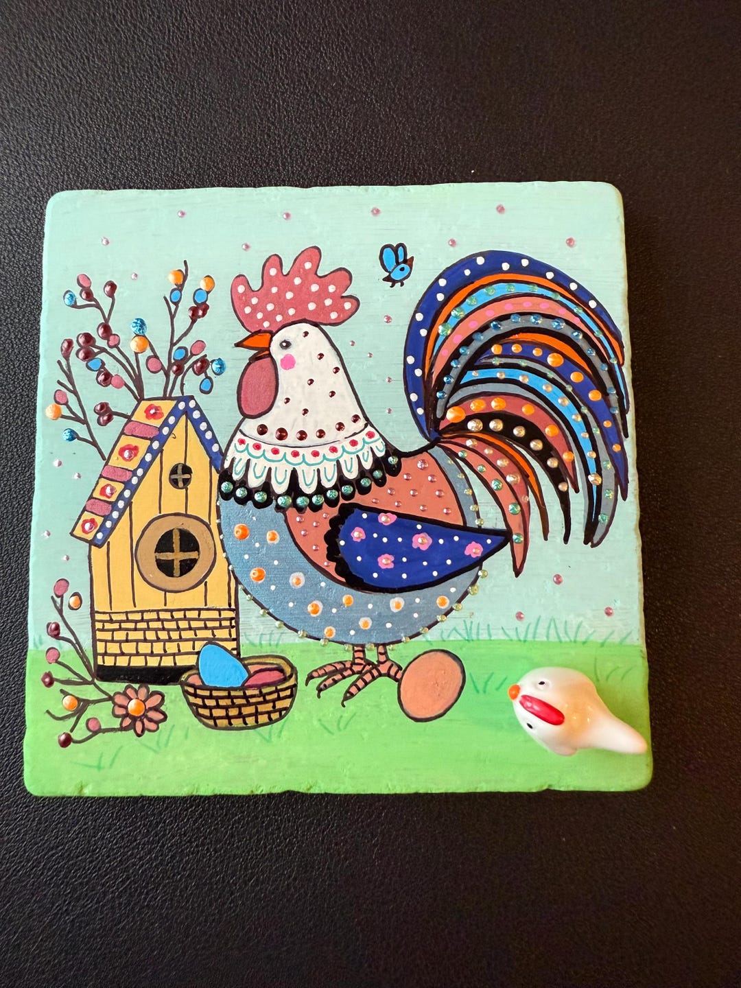 Calico Roosters Painted Rock SEALED 3D Chicken - Etsy