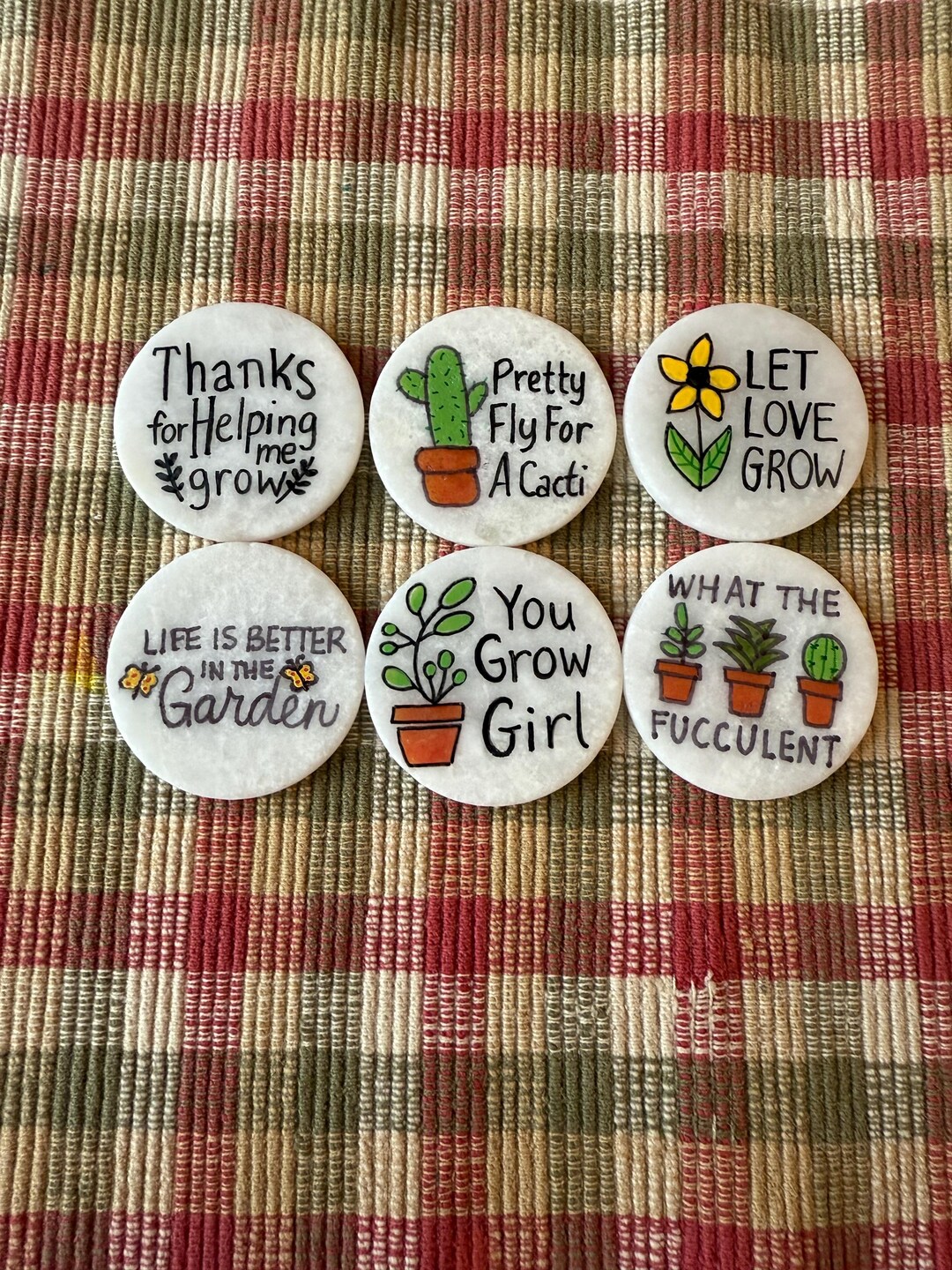 Fun Plant Painted Rocks SEALED Set of 6! - Etsy