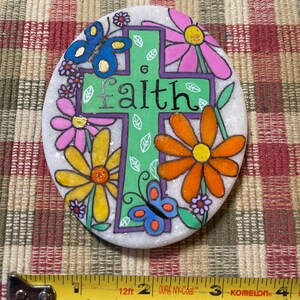Faith Painted Rock SEALED Cross Painted Rocks - Etsy