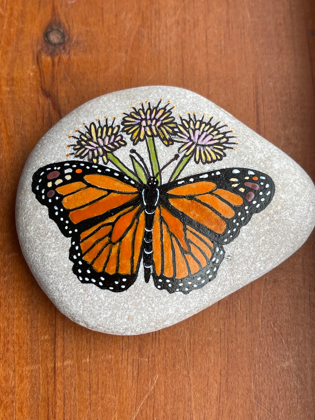 Monarch Butterfly Painted Rock SEALED - Etsy