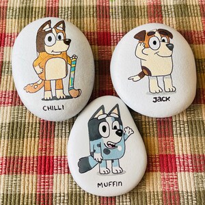 Bluey Characters Painted Rocks Heeler Family 12.50 Each SEALED - Etsy