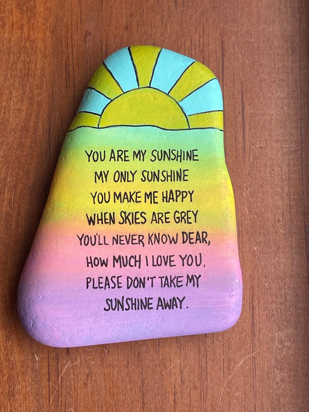 You Are My Sunshine Painted Rock SEALED Santorini Rock - Etsy