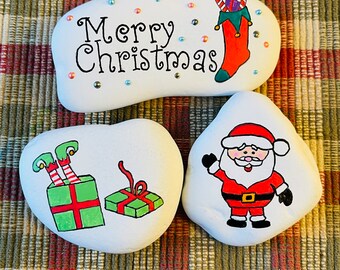 Christmas Elf Painted Rocks - Etsy