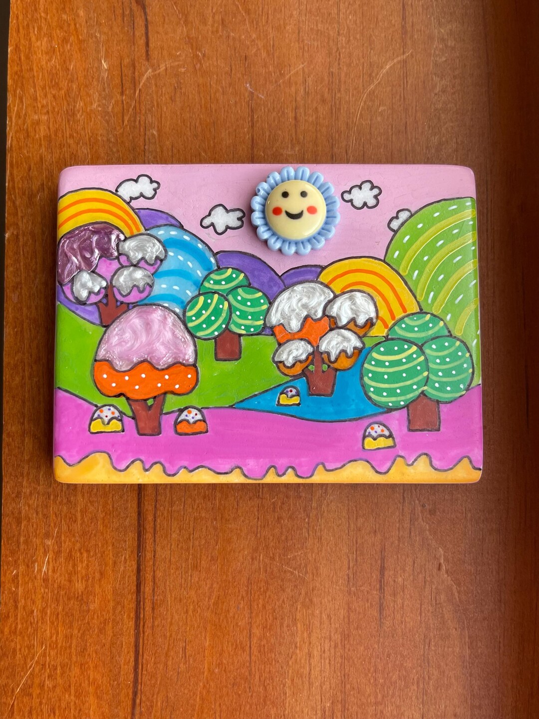 Cupcake Land Painted Rock SEALED 3D Sun - Etsy